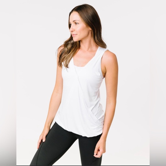 ZYIA | Tops | Zyia Fancy V Tank S White | Poshmark
